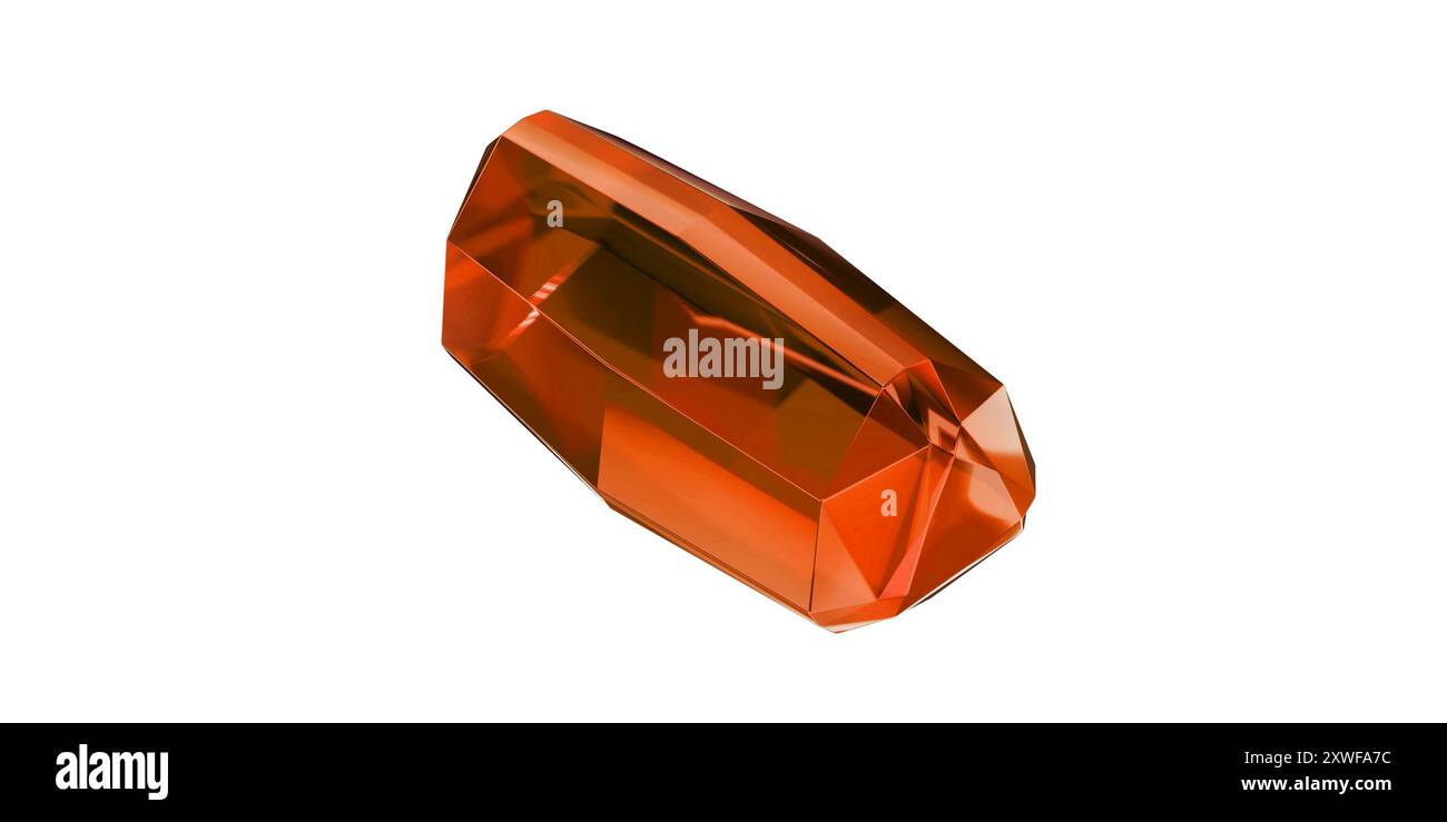Amber Gem on transparent background, orange gemstone diamond isolated ...