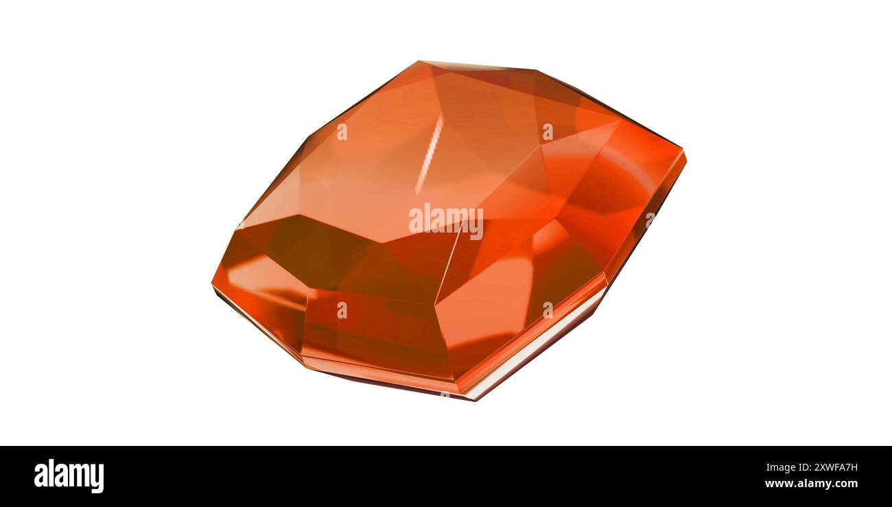 amber Gem on transparent background, orange gemstone diamond isolated ...