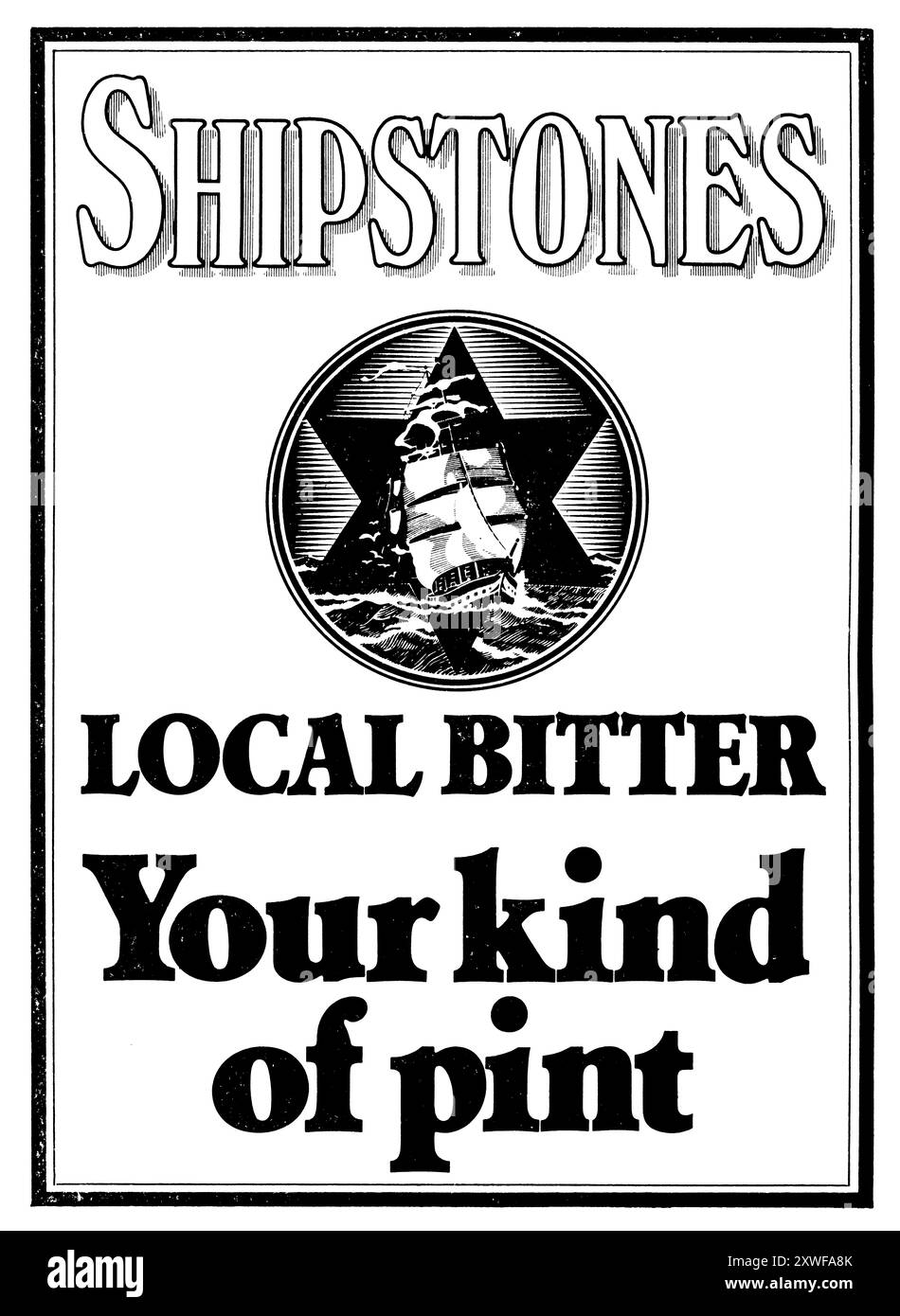 Black and white Shipstones Bitter advert Stock Photo - Alamy