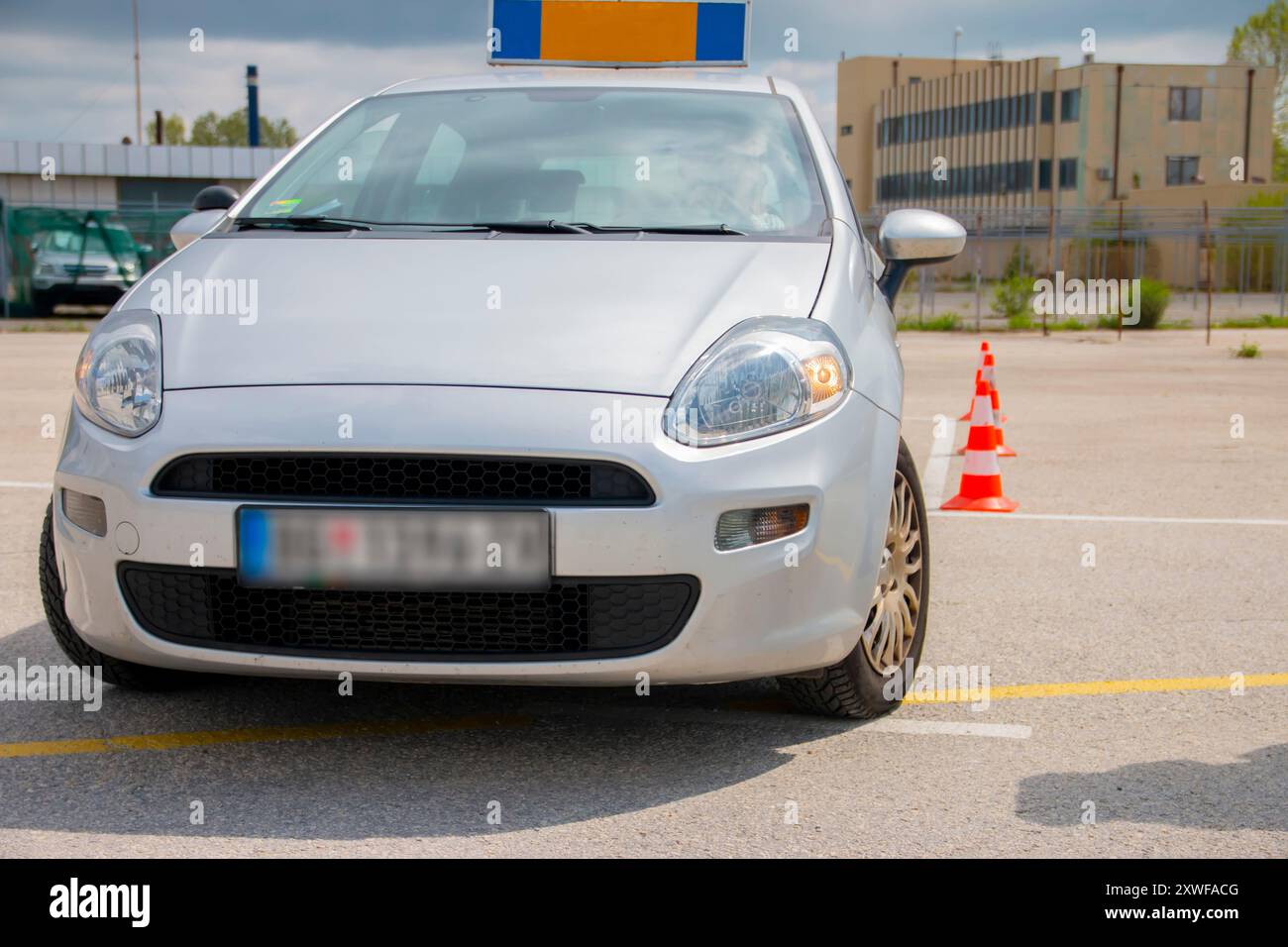 Driving school or test. Training parking. How to drive and park car ...