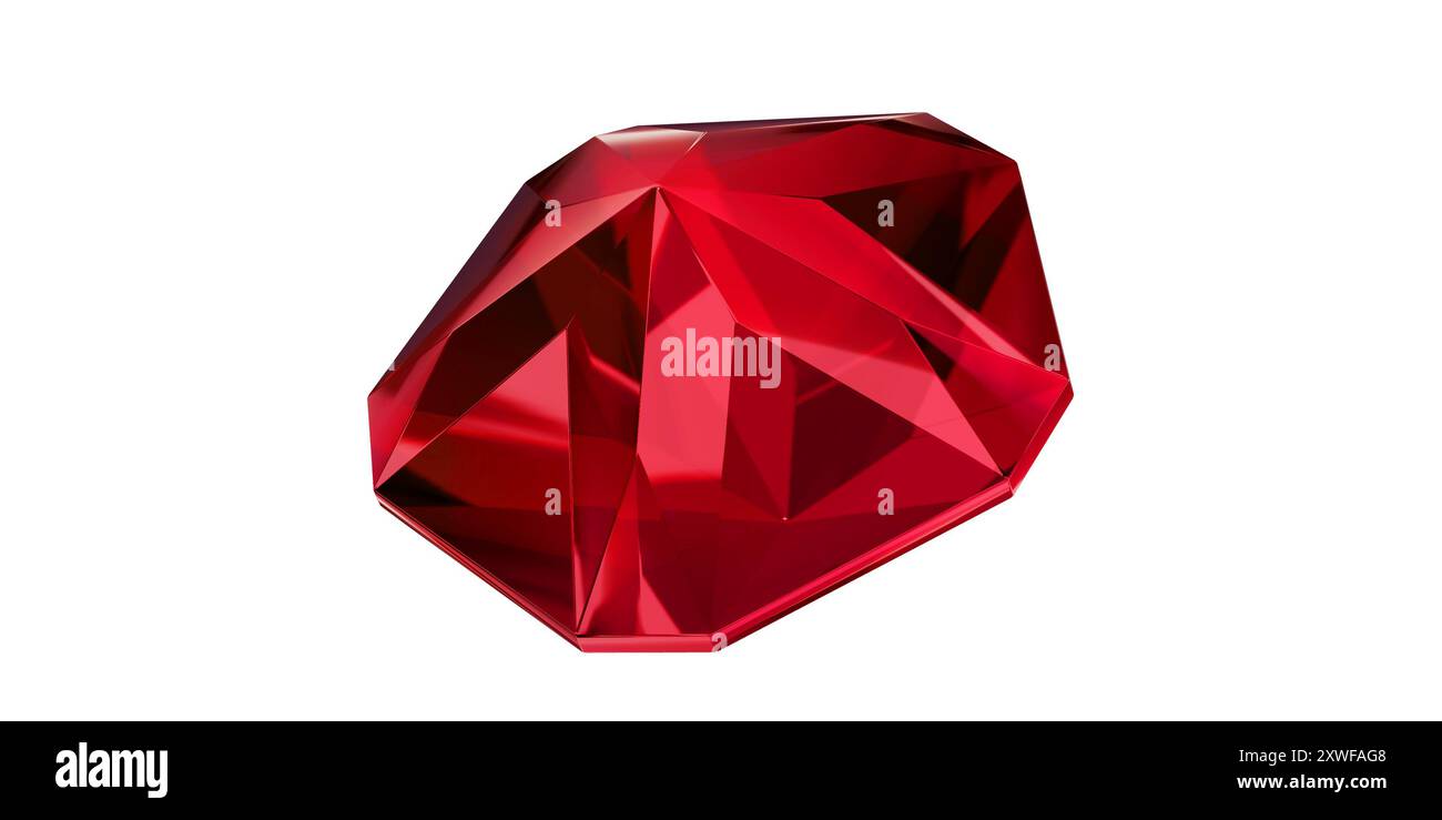 Ruby Gem on transparent background, red gemstone diamond isolated Stock ...