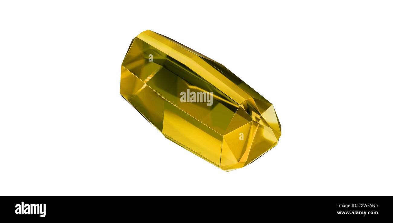 Topaz Gem on transparent background, yellow gemstone diamond isolated ...