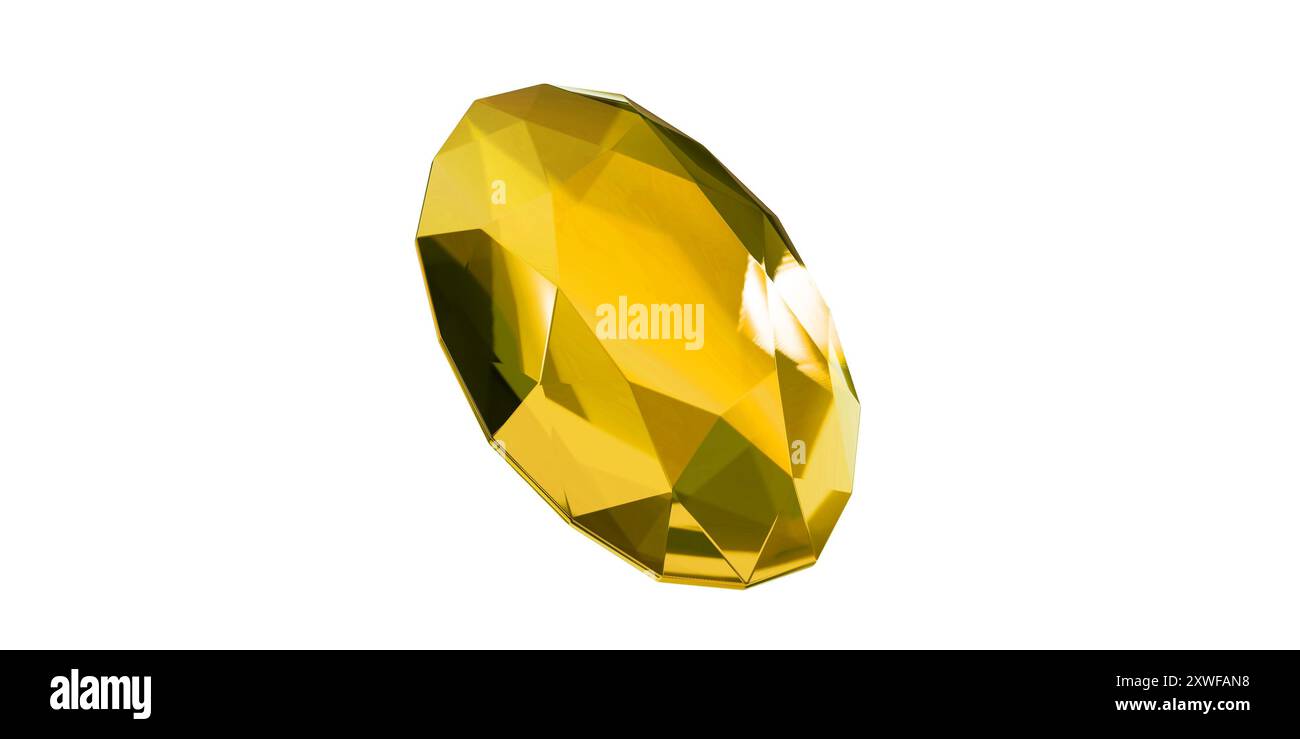 Topaz Gem on transparent background, yellow gemstone diamond isolated ...