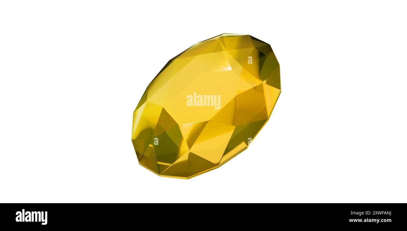 Topaz Gem on transparent background, yellow gemstone diamond isolated ...