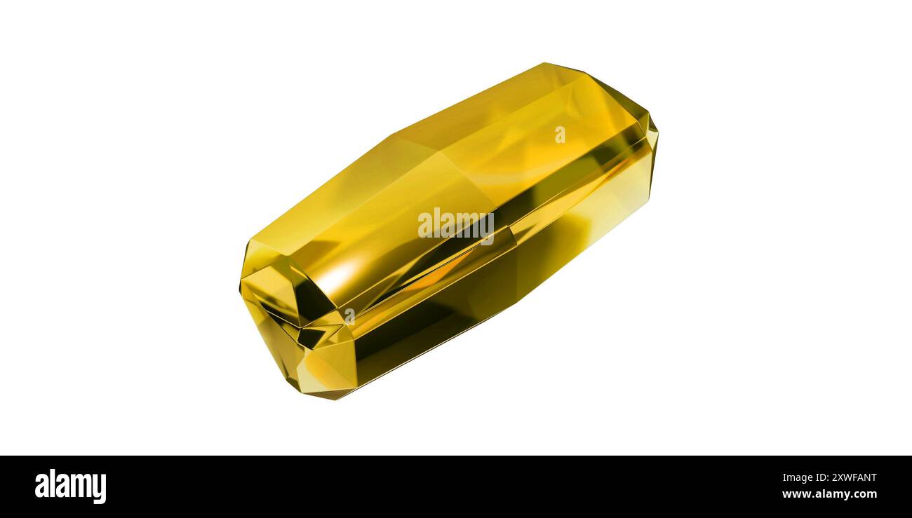 Topaz Gem on transparent background, yellow gemstone diamond isolated ...