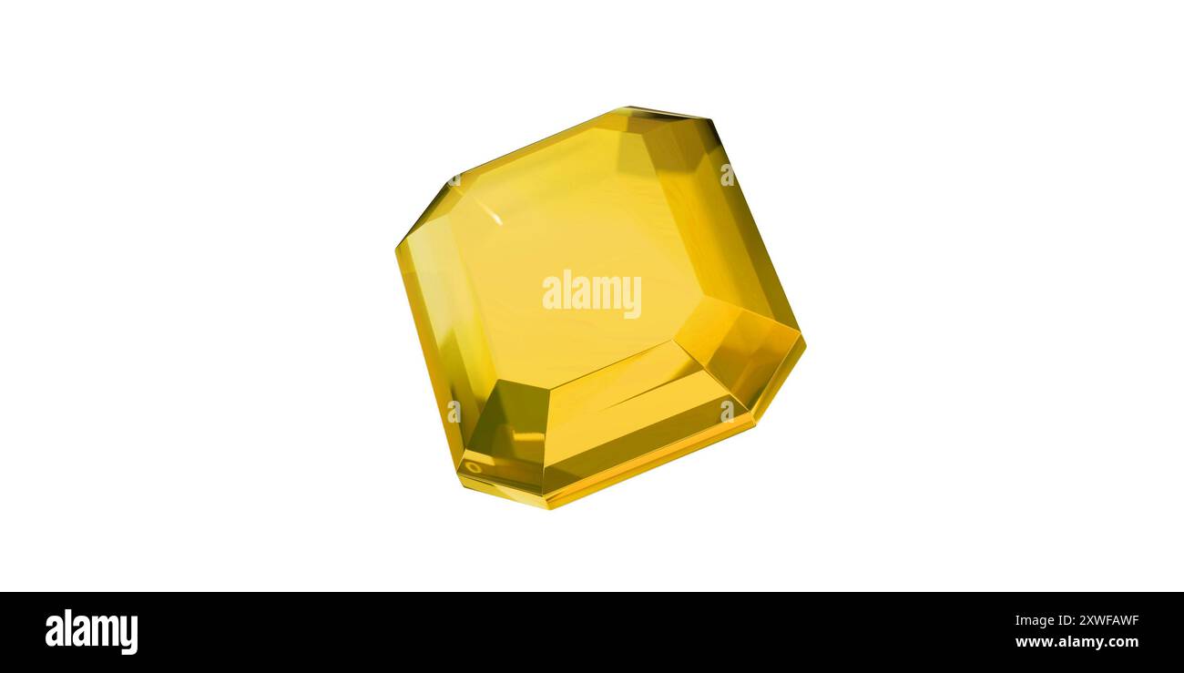 Topaz Gem on transparent background, yellow gemstone diamond isolated ...