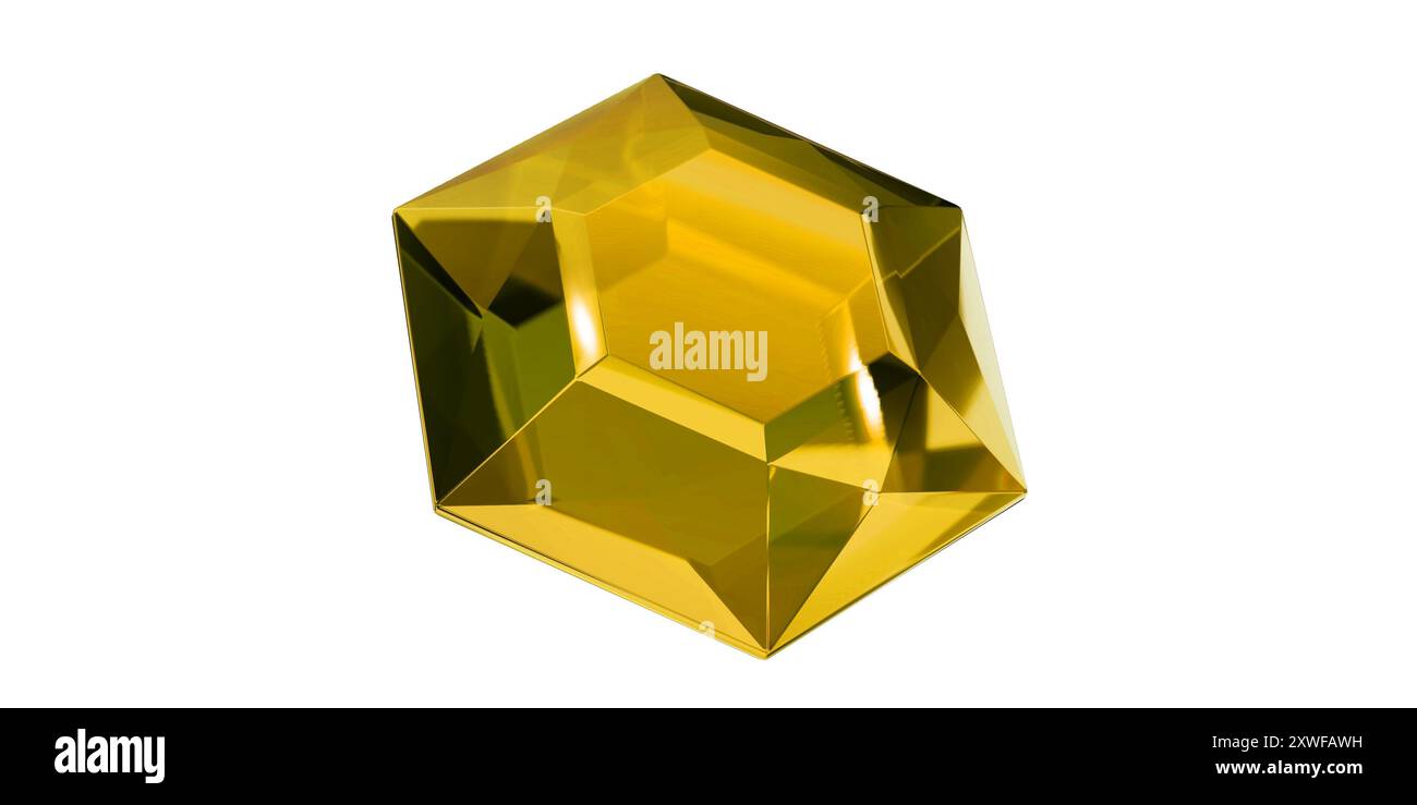 Topaz Gem on transparent background, yellow gemstone diamond isolated ...