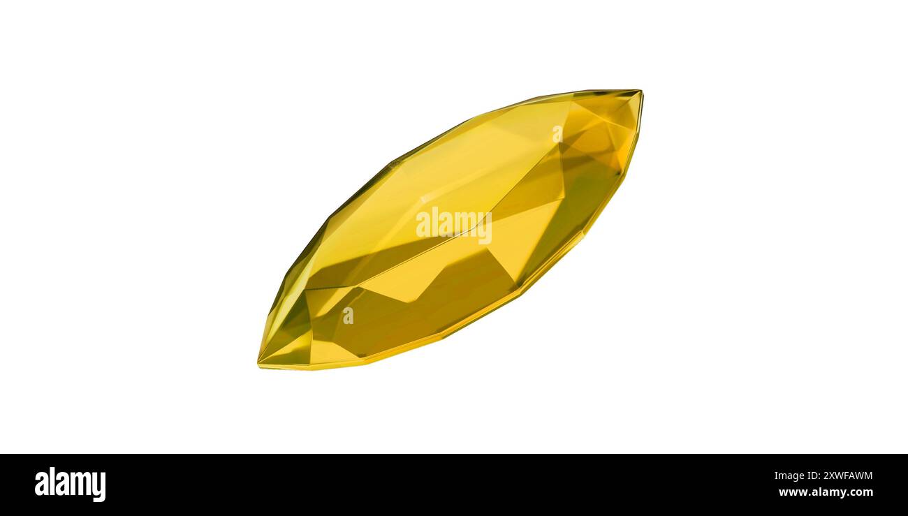 Topaz Gem on transparent background, yellow gemstone diamond isolated ...