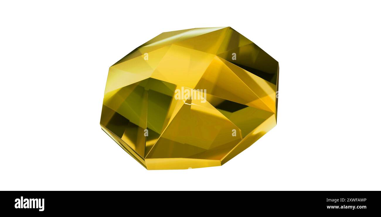 Topaz Gem on transparent background, yellow gemstone diamond isolated ...