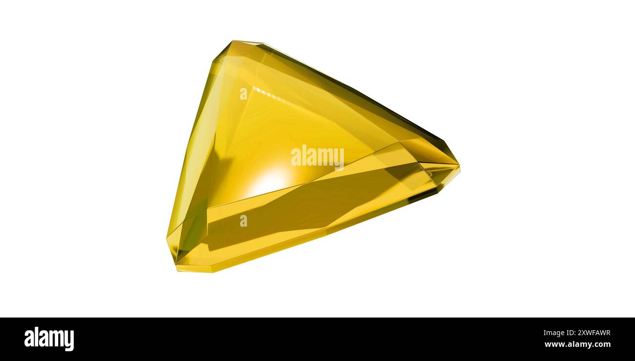 Topaz Gem on transparent background, yellow gemstone diamond isolated ...