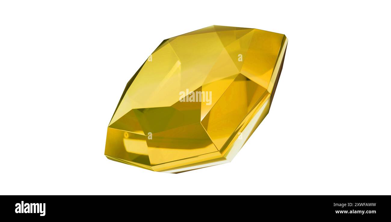 Topaz Gem on transparent background, yellow gemstone diamond isolated ...