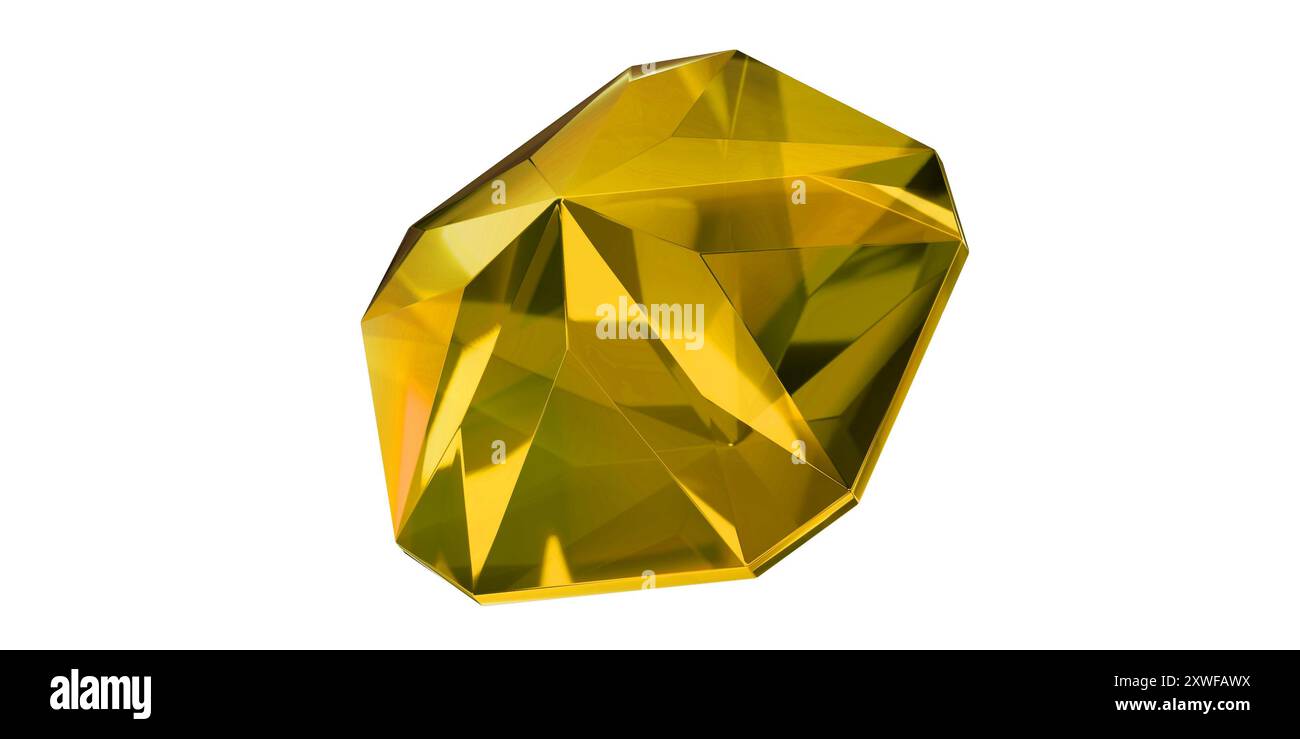 Topaz Gem on transparent background, yellow gemstone diamond isolated ...