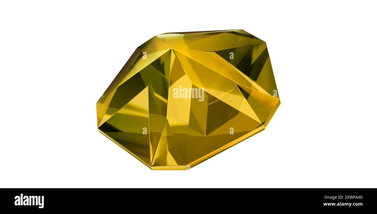 Topaz Gem on transparent background, yellow gemstone diamond isolated ...
