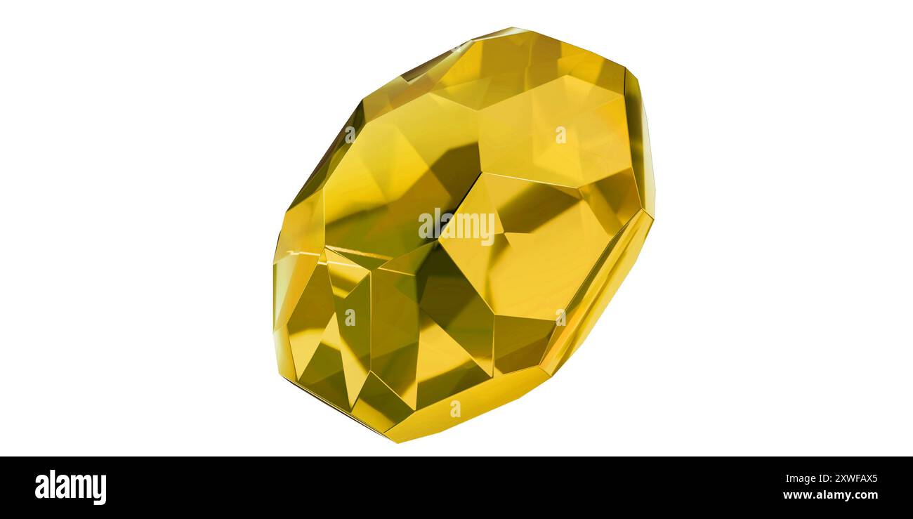 Topaz Gem on transparent background, yellow gemstone diamond isolated ...