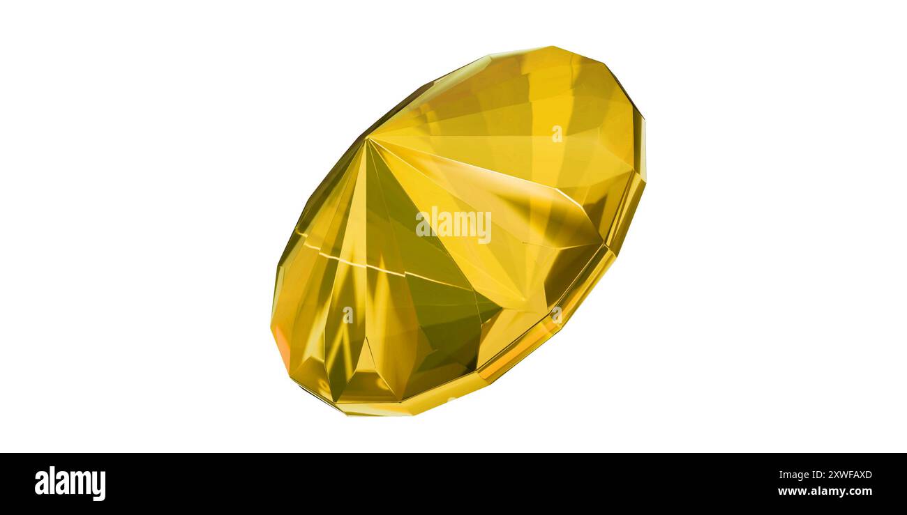 Topaz Gem on transparent background, yellow gemstone diamond isolated ...