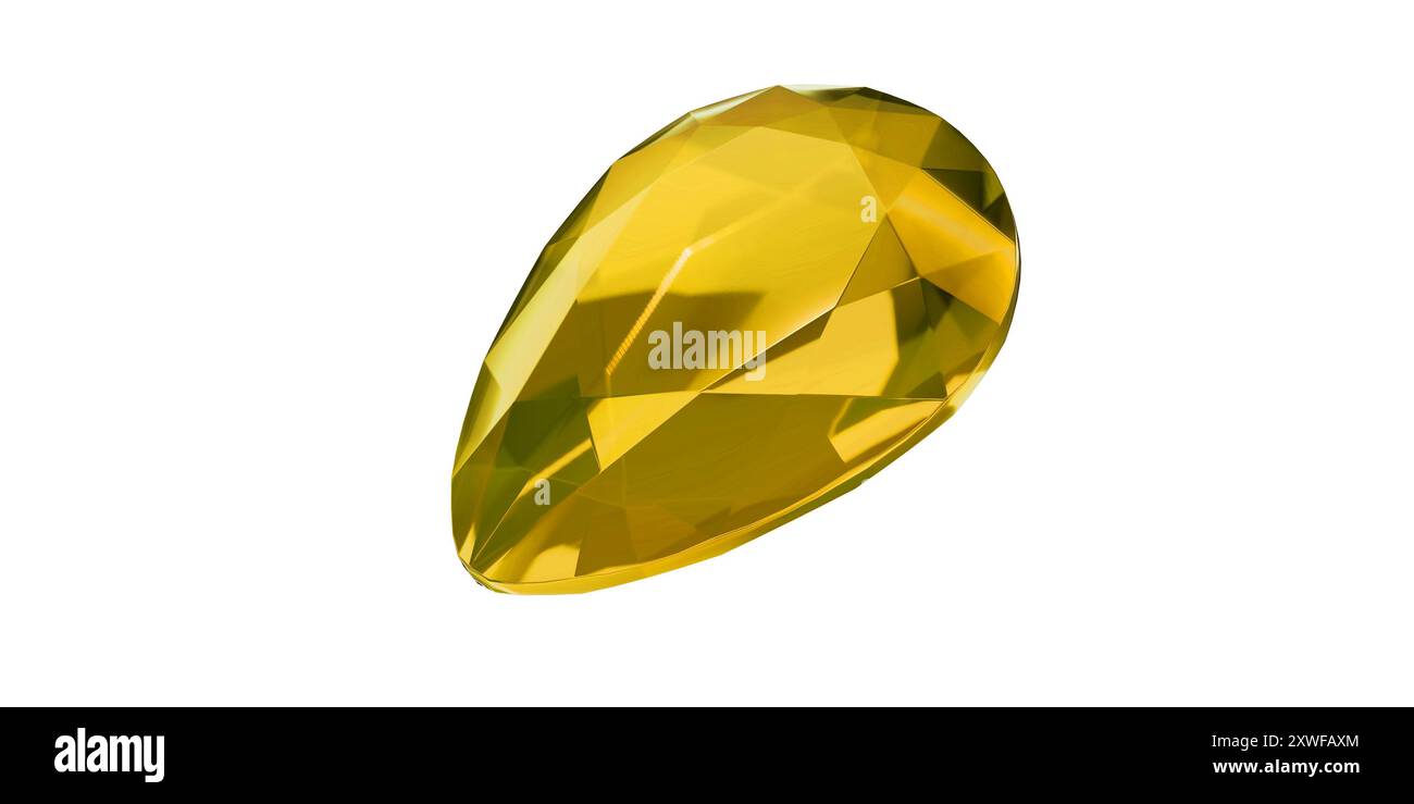 Topaz Gem on transparent background, yellow gemstone diamond isolated ...