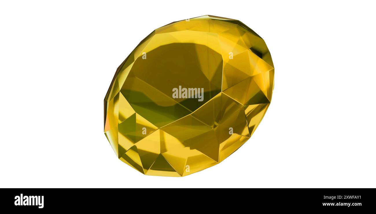 Topaz Gem on transparent background, yellow gemstone diamond isolated ...
