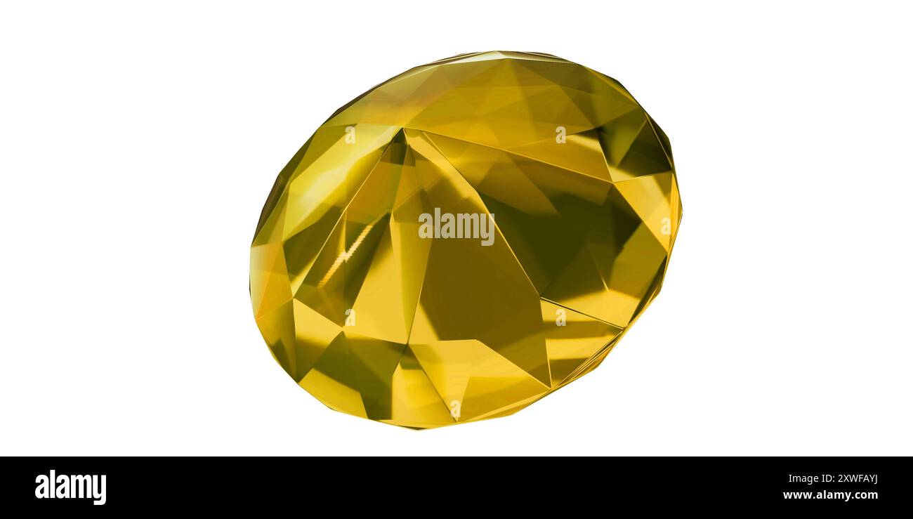 Topaz Gem on transparent background, yellow gemstone diamond isolated ...