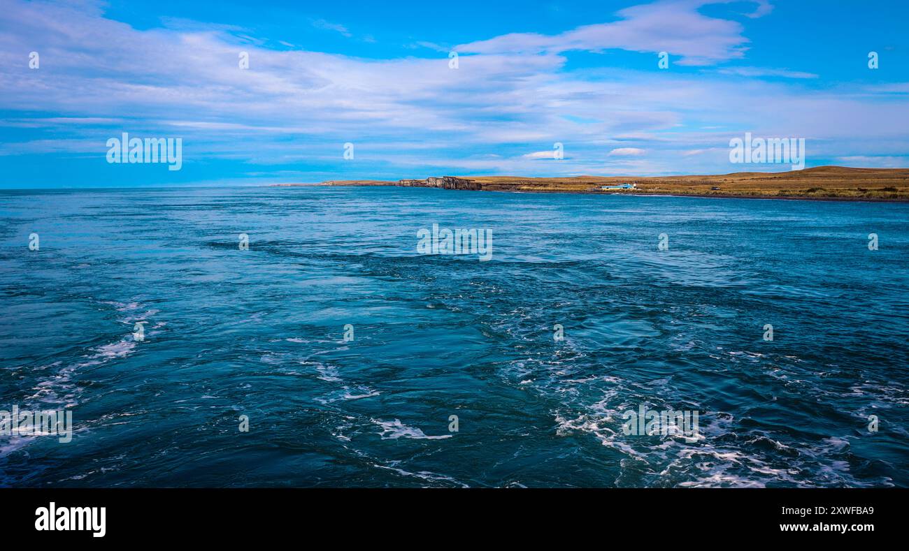 Blue Water of the Magellan Strait, Chile Stock Photo - Alamy