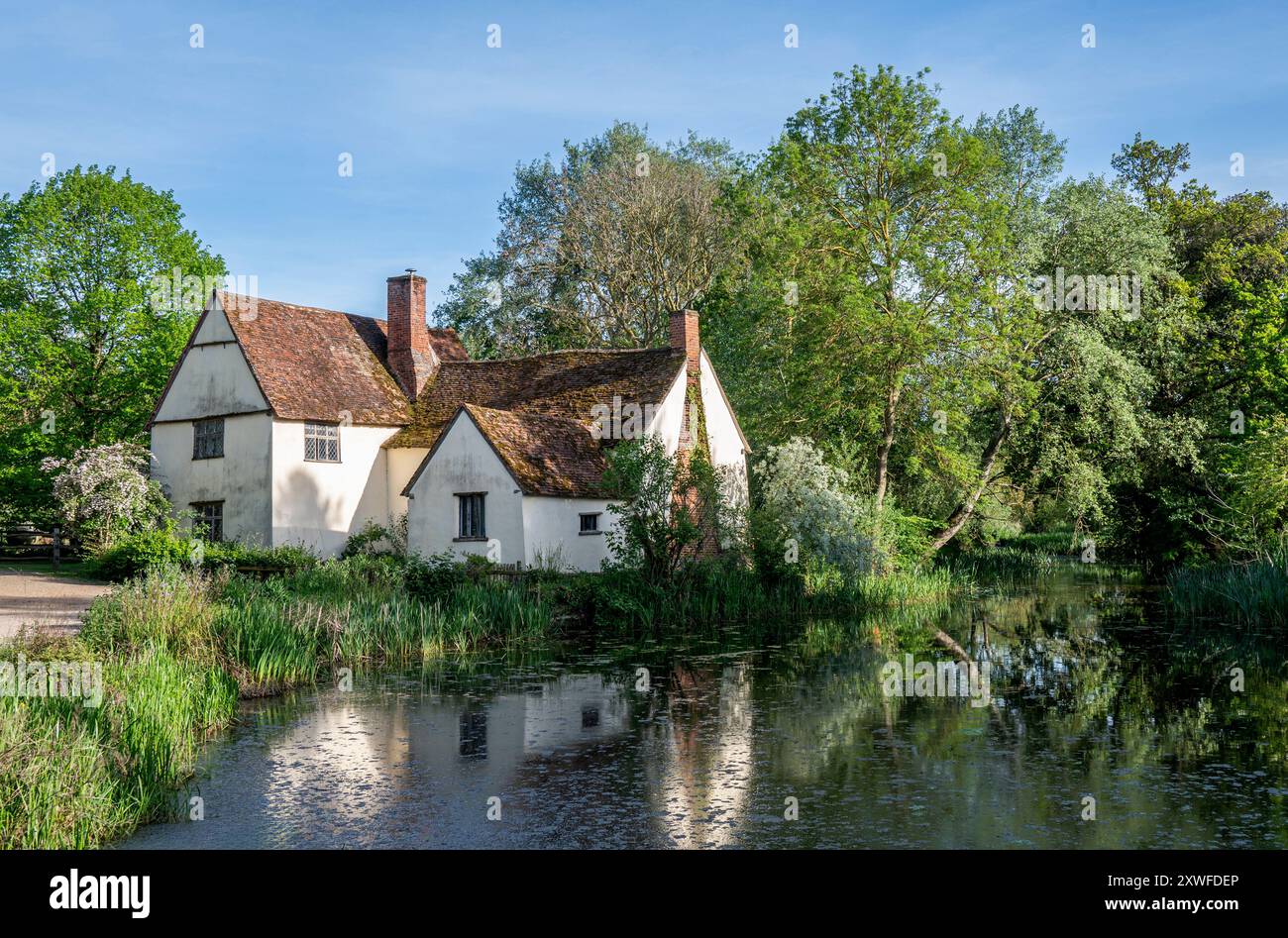 Willy Lott's cottage on the site of Stratford Mill, on the river Stour ...