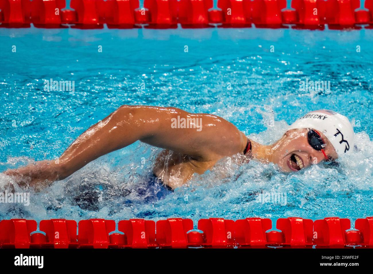 Katie Ledecky (USA) competing in the Women's 800 metre freestyle heat ...