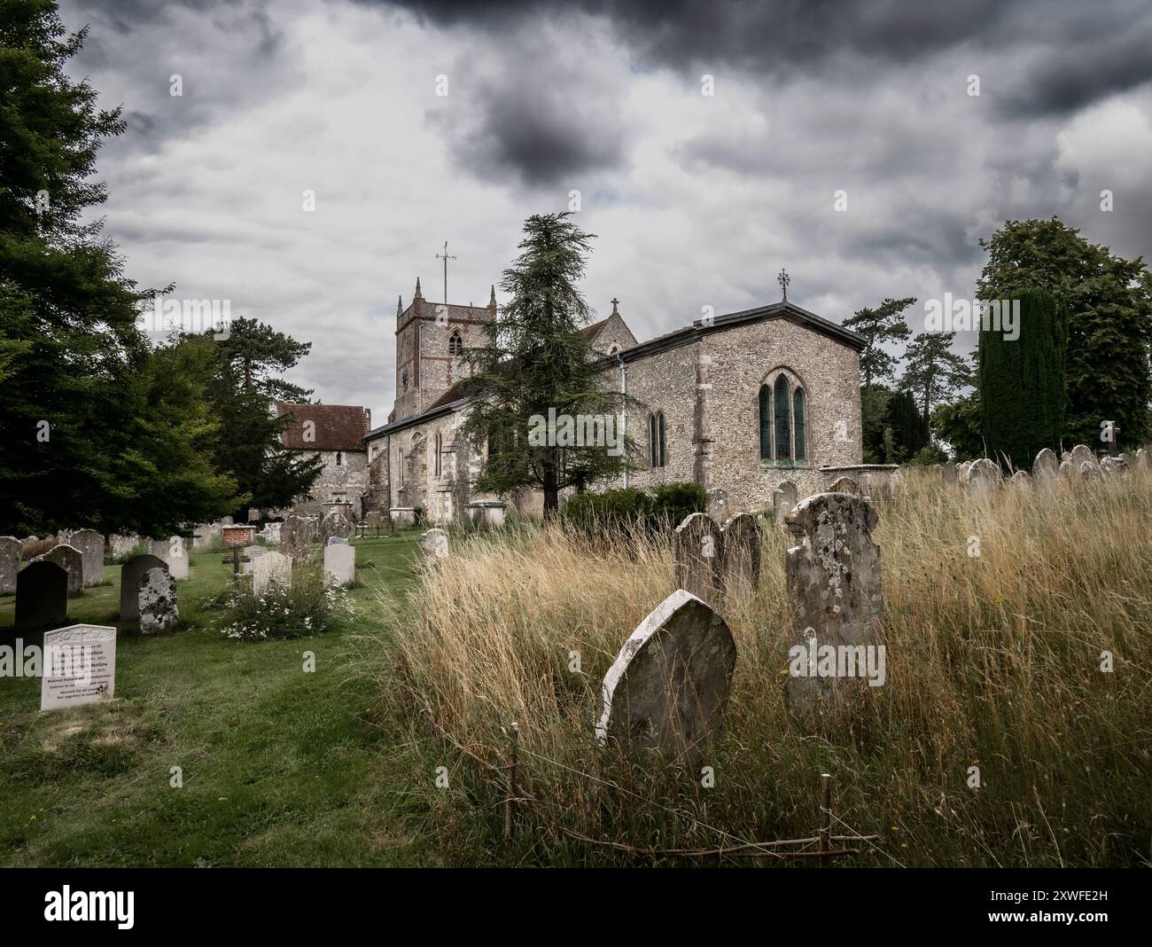 A view of the church of St Peter and St Paul in the beautiful villagae ...