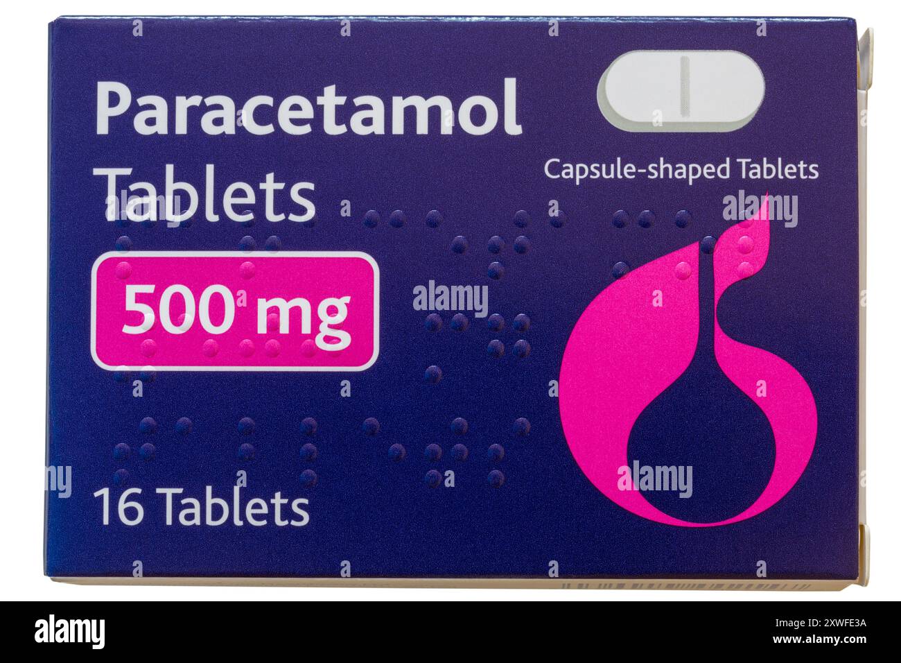 Pack of Paracetamol tablets 500mg isolated on white background ...
