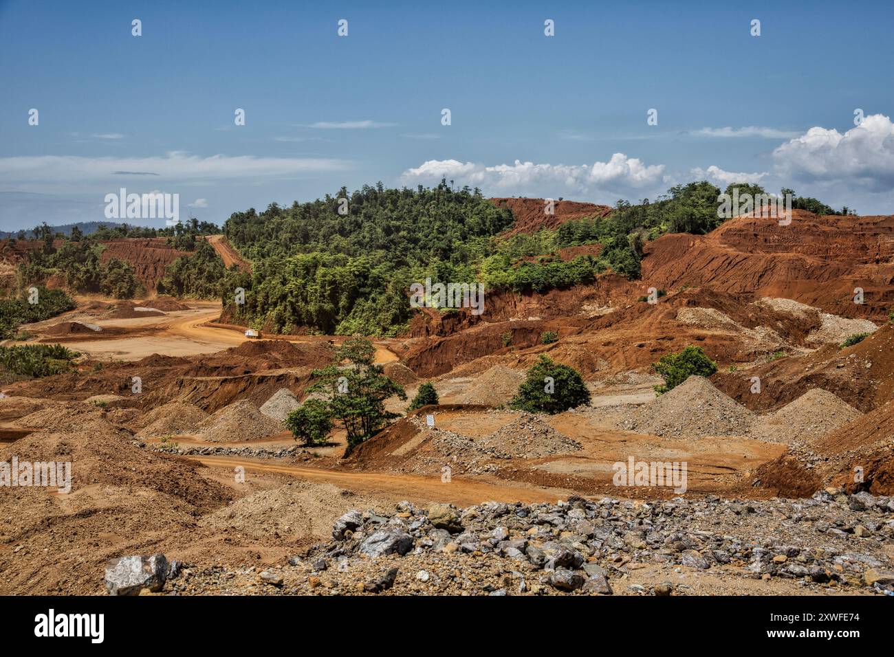 Nickel extraction, Mining in Labengki, Sulawesi, Indonesia, Asia Stock ...