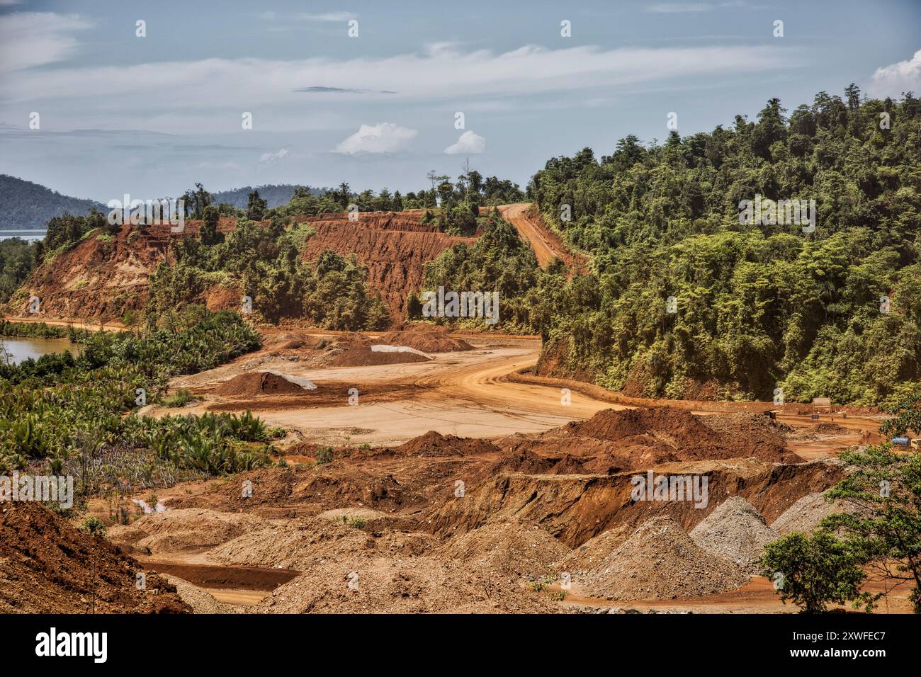 Nickel extraction, Mining in Labengki, Sulawesi, Indonesia, Asia Stock ...