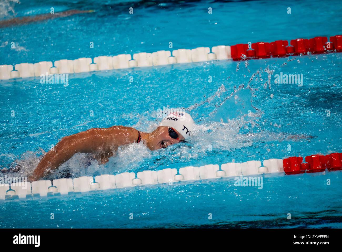 Katie Ledecky (USA) competing in the Women's 800 metre freestyle heat ...