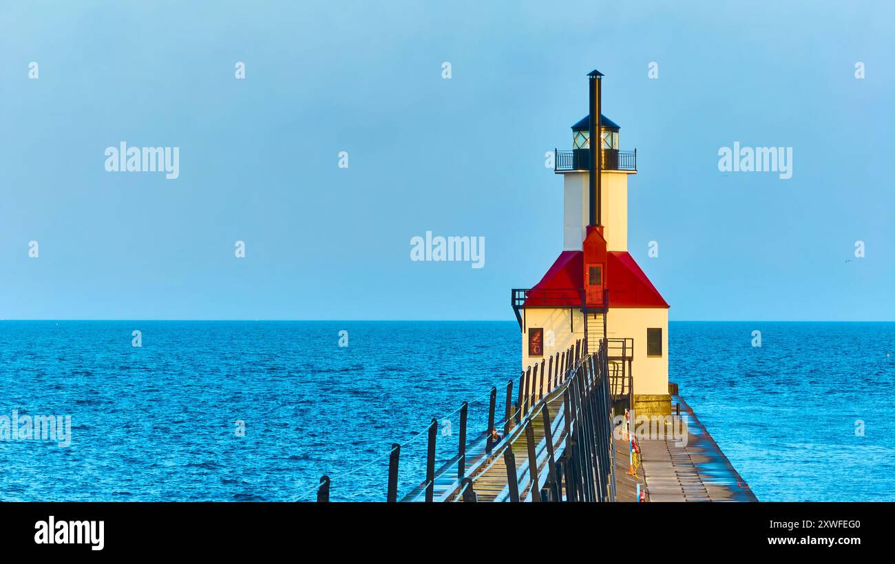 Aerial View of St. Joseph Lighthouse on Lake Michigan Stock Photo - Alamy