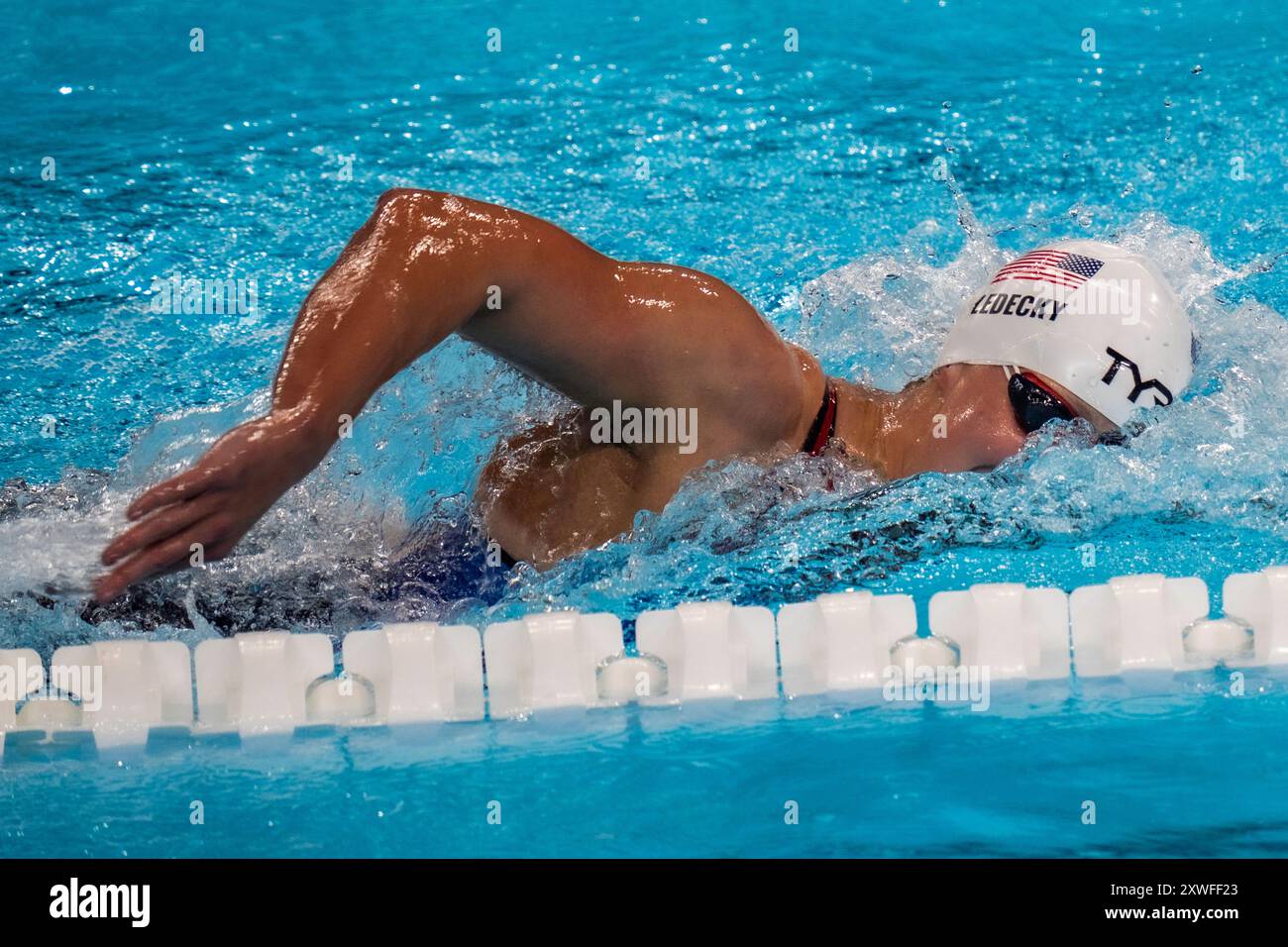 Katie Ledecky (USA) competing in the Women's 800 metre freestyle heat ...