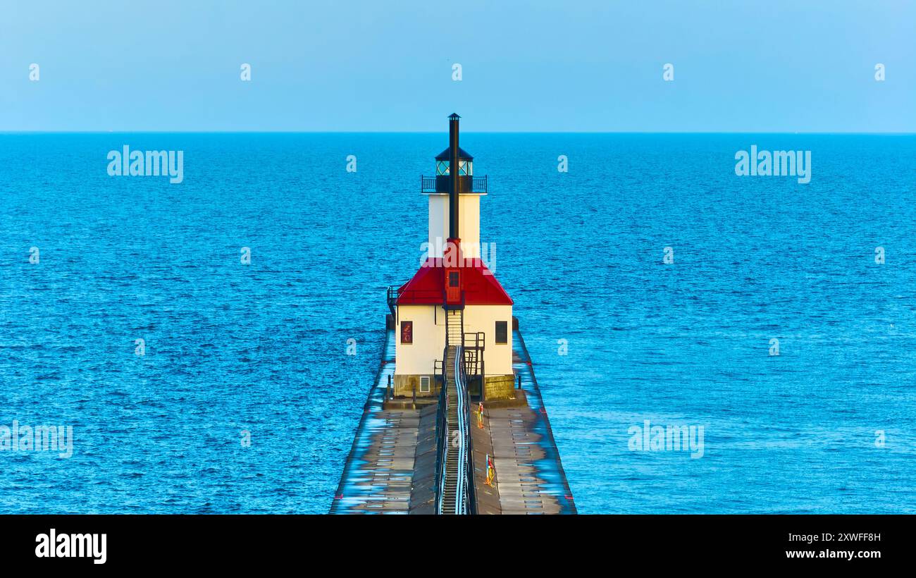 Aerial View of St. Joseph Lighthouse on Lake Michigan Stock Photo - Alamy