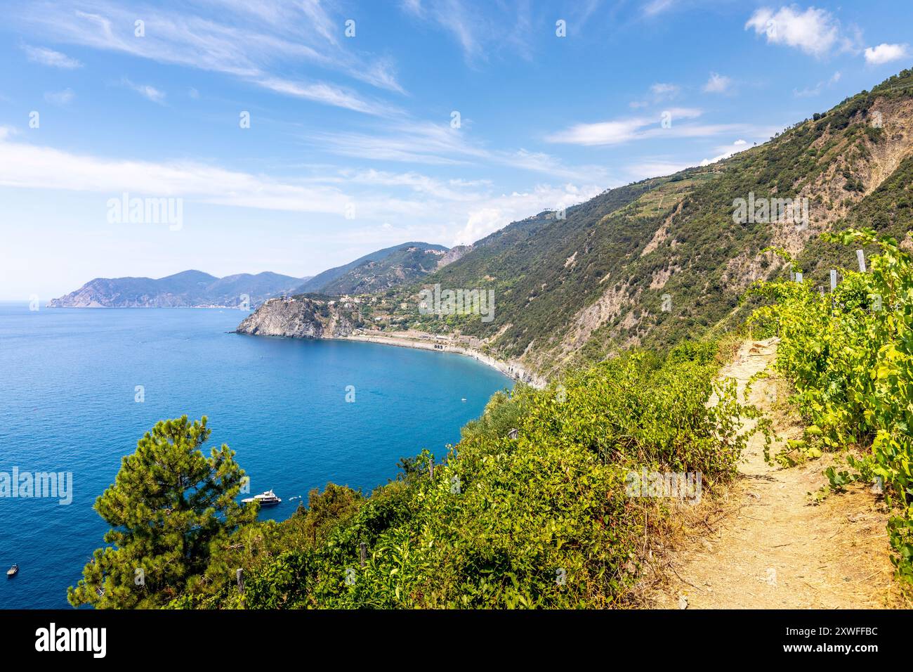 Manarola, Italy - August 2, 2023: Beautiful landscape of the Five Lands ...