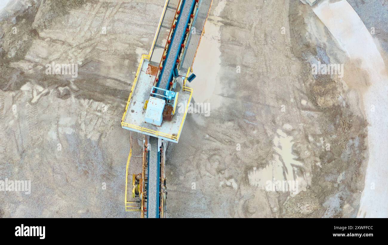 Aerial View of Industrial Conveyor Belt System at Mining Site Stock ...