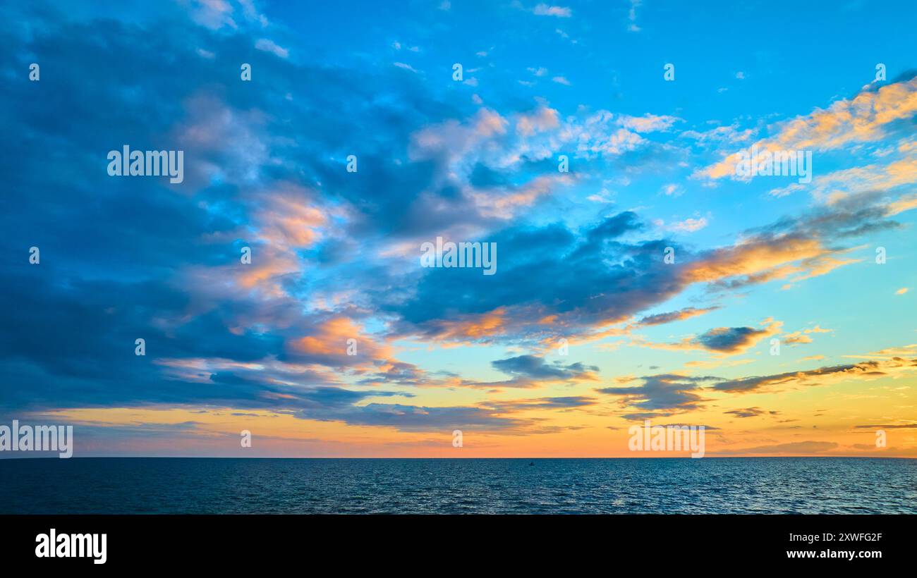 Aerial Fly Through Over Lake Michigan at Golden Hour Stock Photo - Alamy