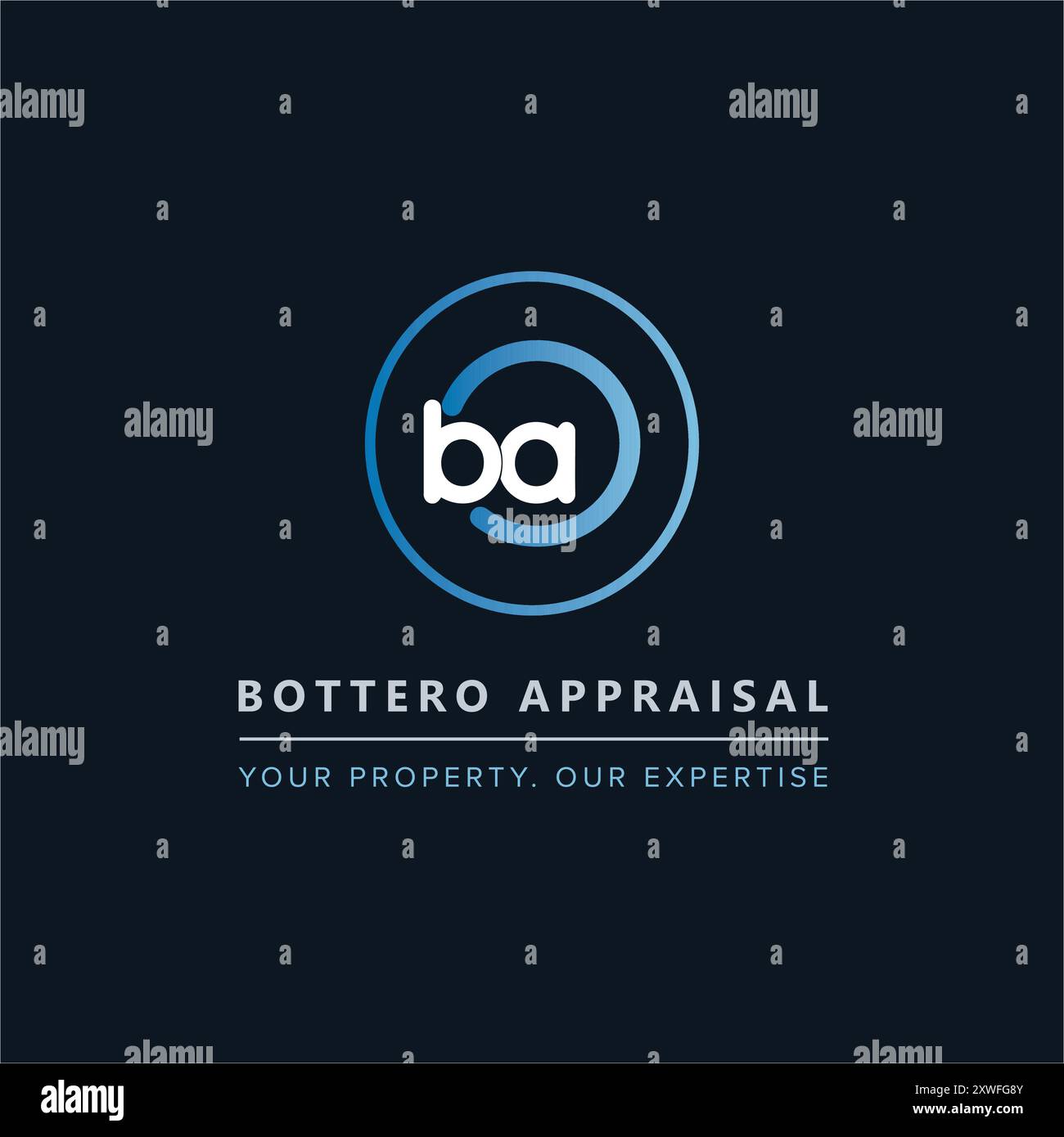 B A Logo BA Letter Modern Design Vector with blue and silver gradient ...