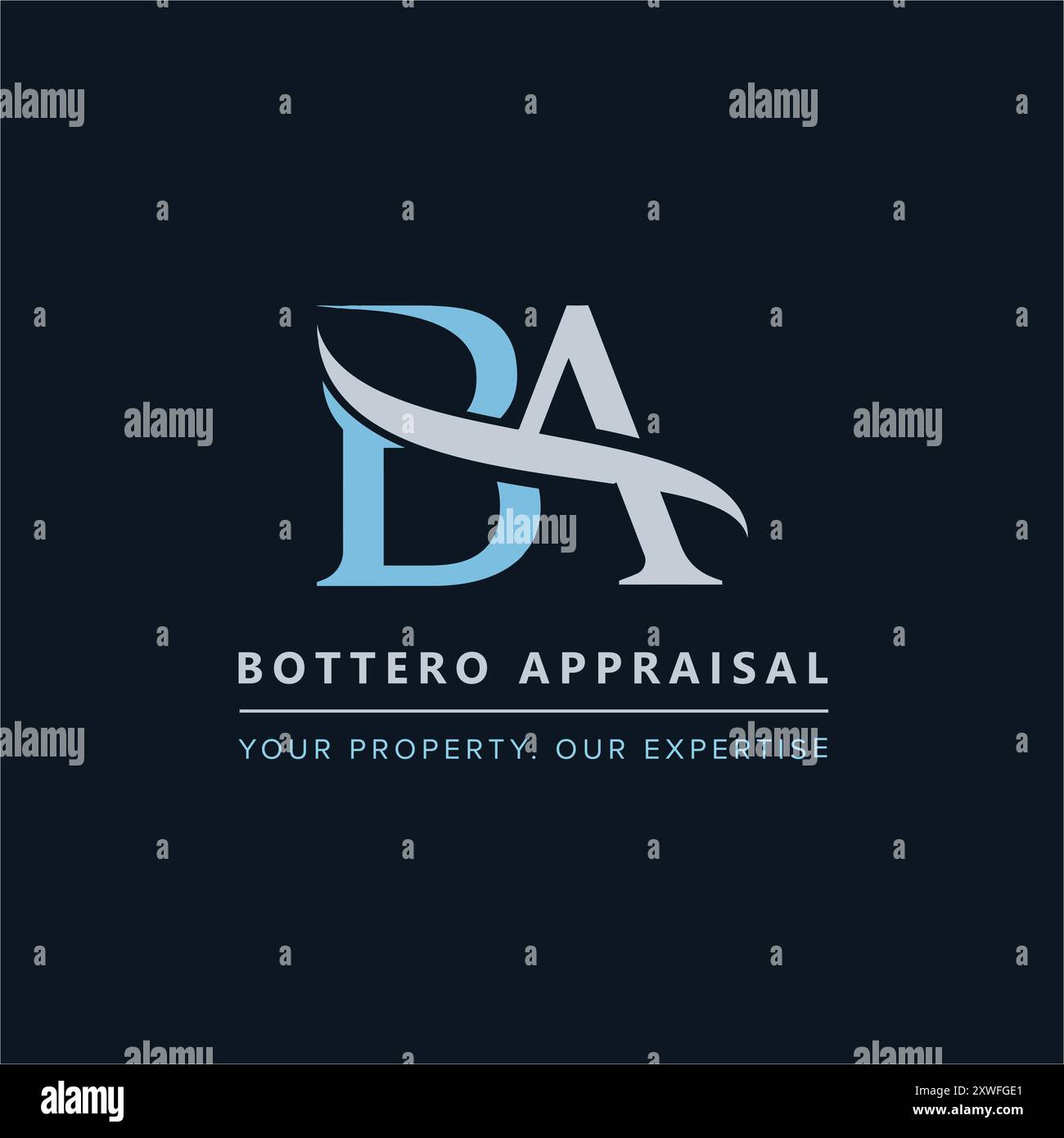 B A Logo BA Letter Modern Design Vector with blue and silver gradient ...