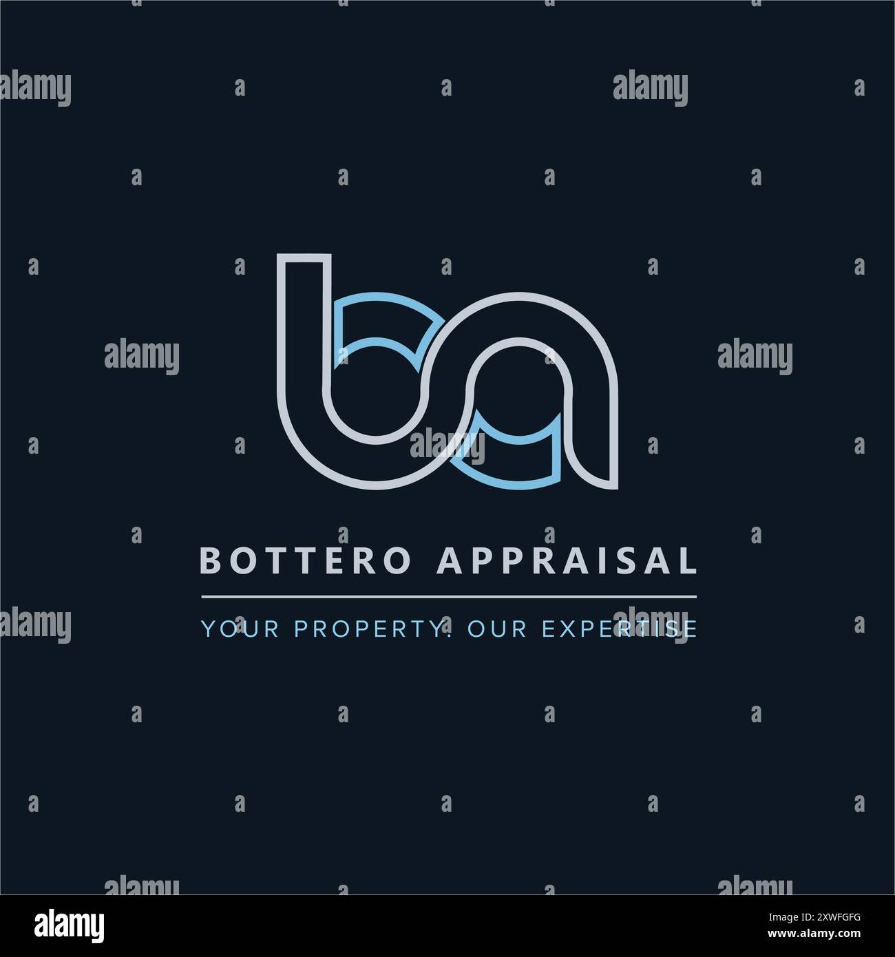 B A Logo BA Letter Modern Design Vector with blue and silver gradient ...