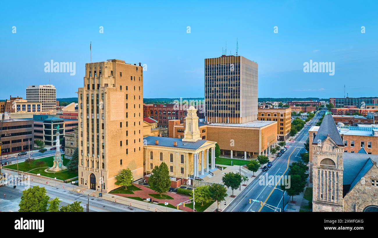 Aerial View of South Bend Indiana Downtown Architecture and Courthouse Stock Photo - Alamy