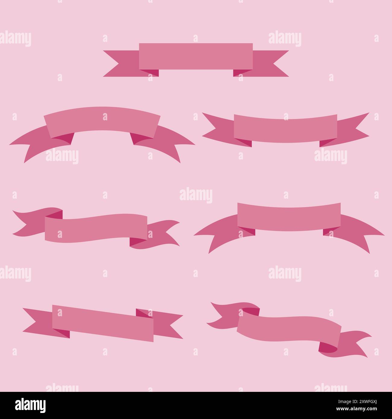 Set of colorful ribbons on a pink background Stock Vector Image & Art ...