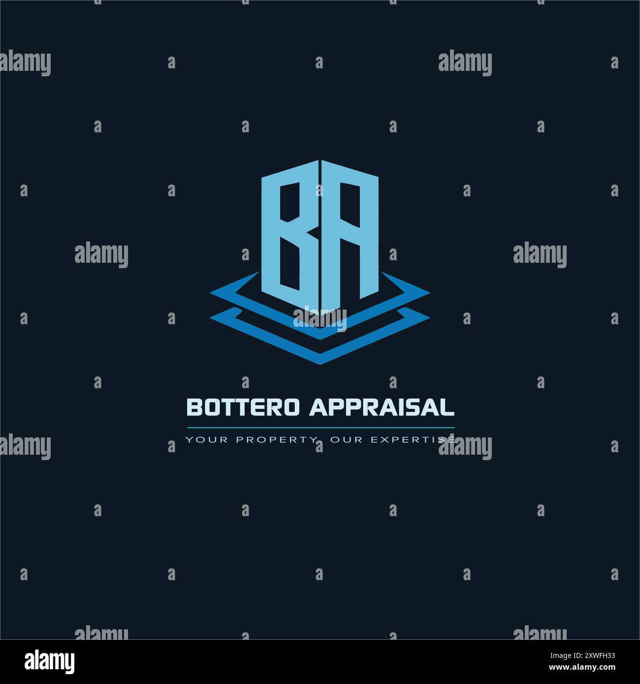 B A Logo BA Letter Modern Design Vector with blue and silver gradient ...