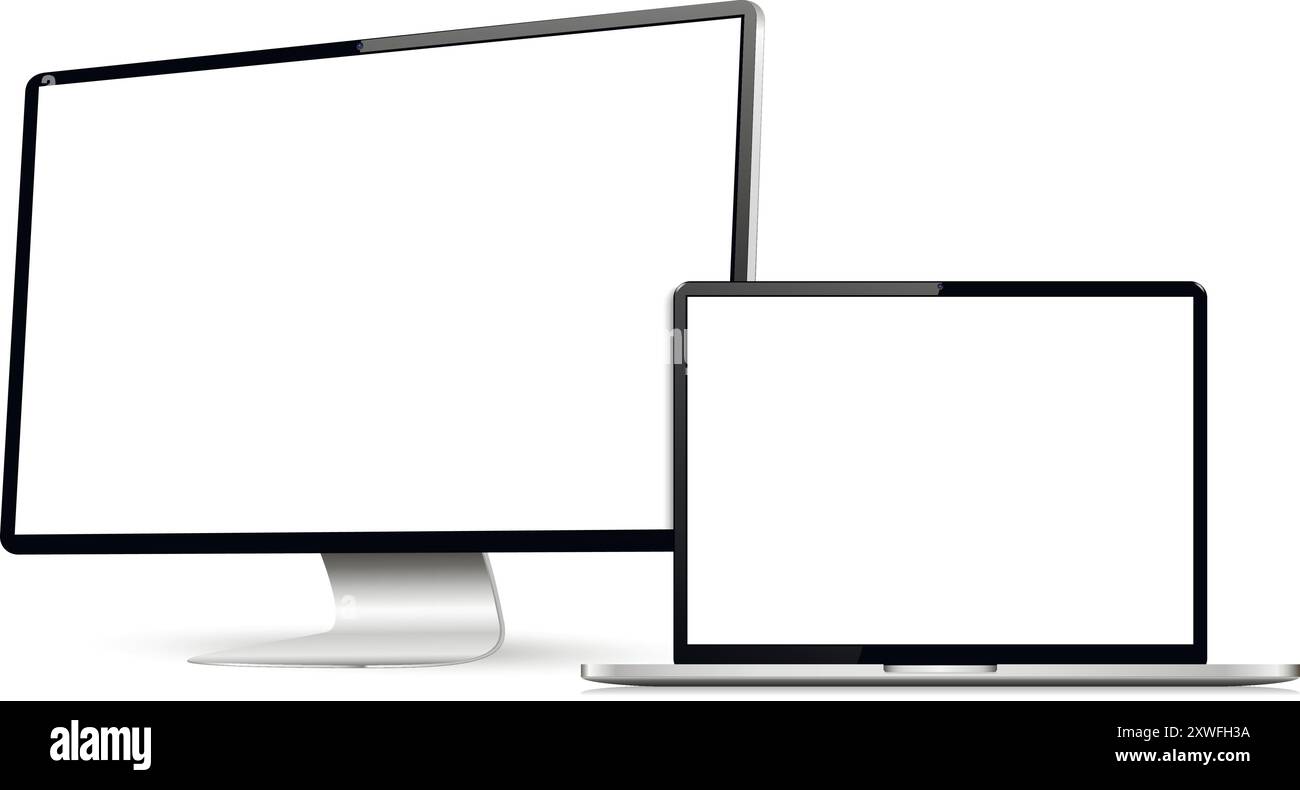 Responsive web design computer display with laptop isolated. Vector illustration Stock Vector ...