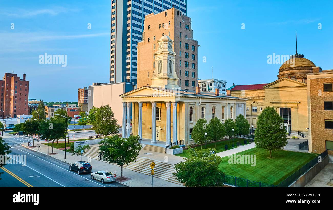 Aerial View of South Bend Courthouse and Downtown Architecture Stock ...