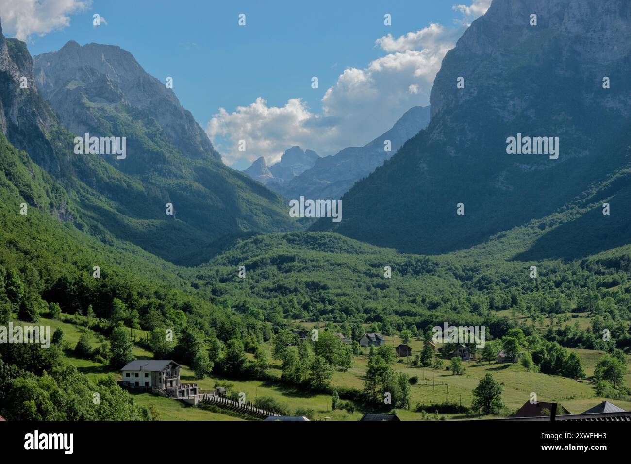 View of the beautiful Ropojana Valley, Prokletije National Park, Peaks ...