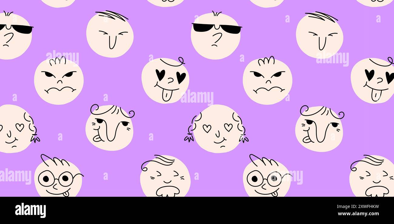 Round abstract comic Faces Stock Vector Image & Art - Alamy