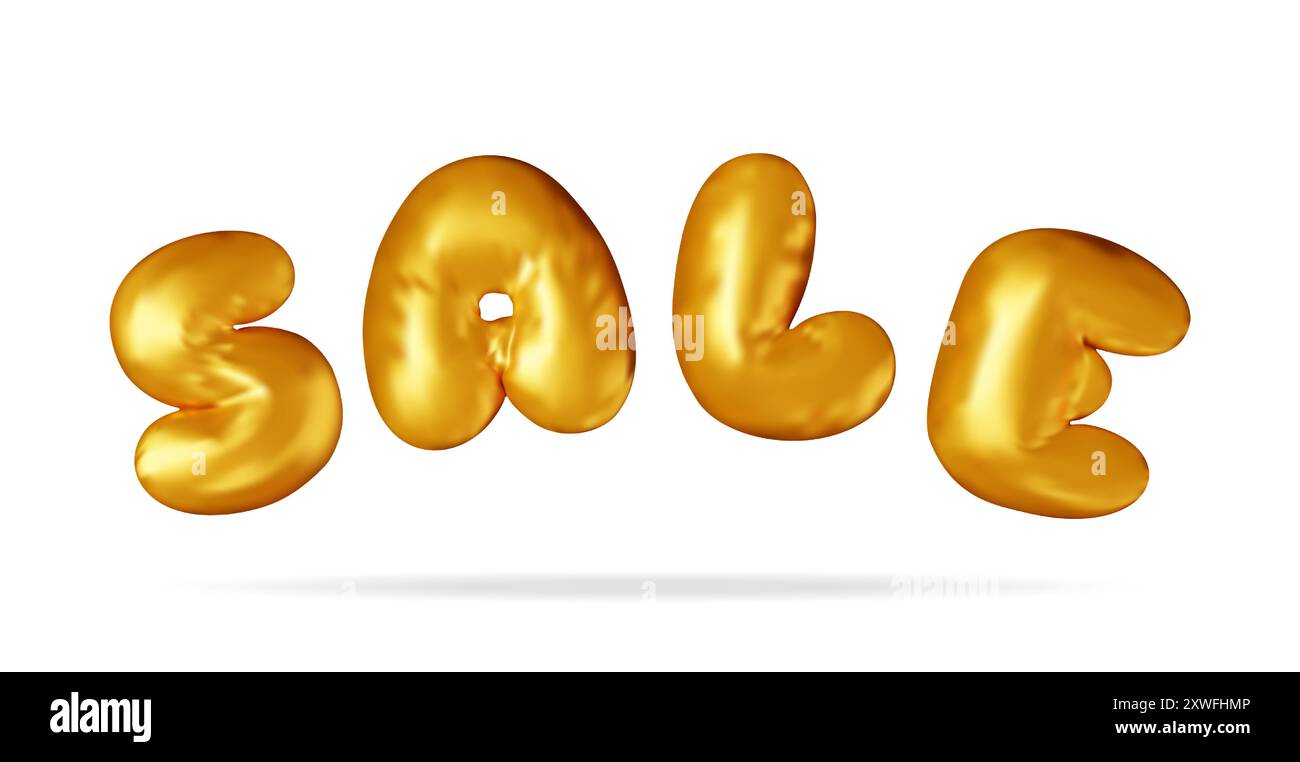 Golden 3d balloon word sale hi-res stock photography and images - Alamy