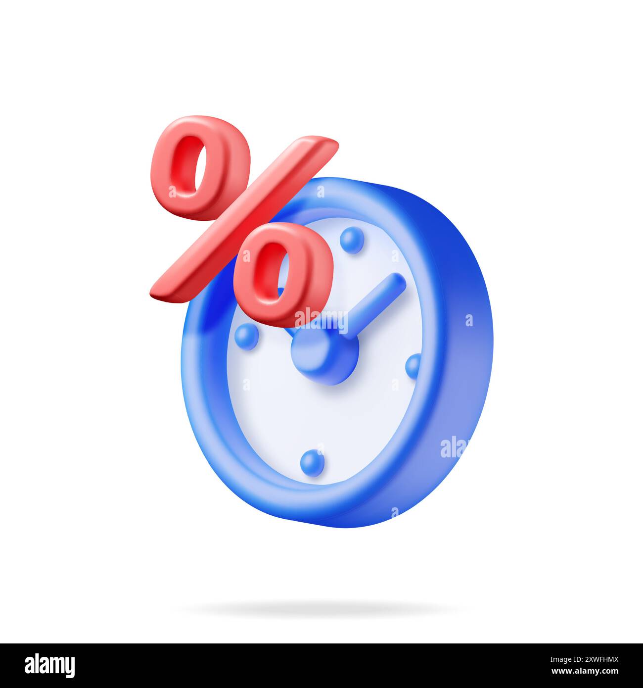 3D alarm clock with percentage sign isolated Stock Vector Image & Art ...