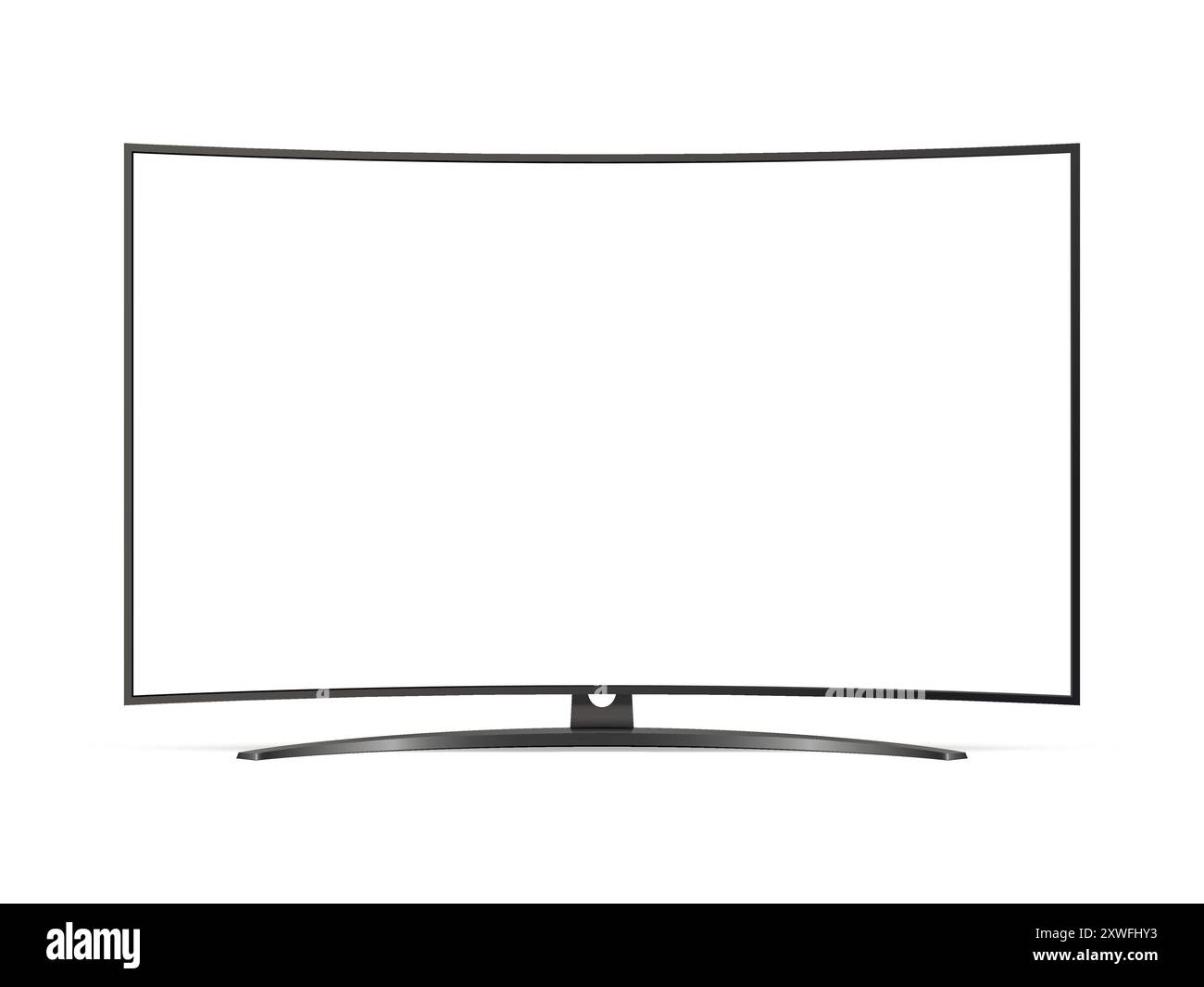 OLED curved TV isolated on white. Vector illustration Stock Vector ...