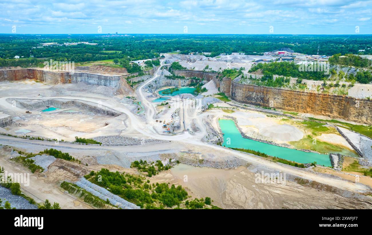 Aerial view rugged quarry hi-res stock photography and images - Alamy